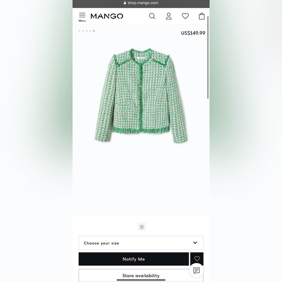 Mango | Jackets & Coats | Mng Mango Fringe Check Tweed Jacket | Poshmark